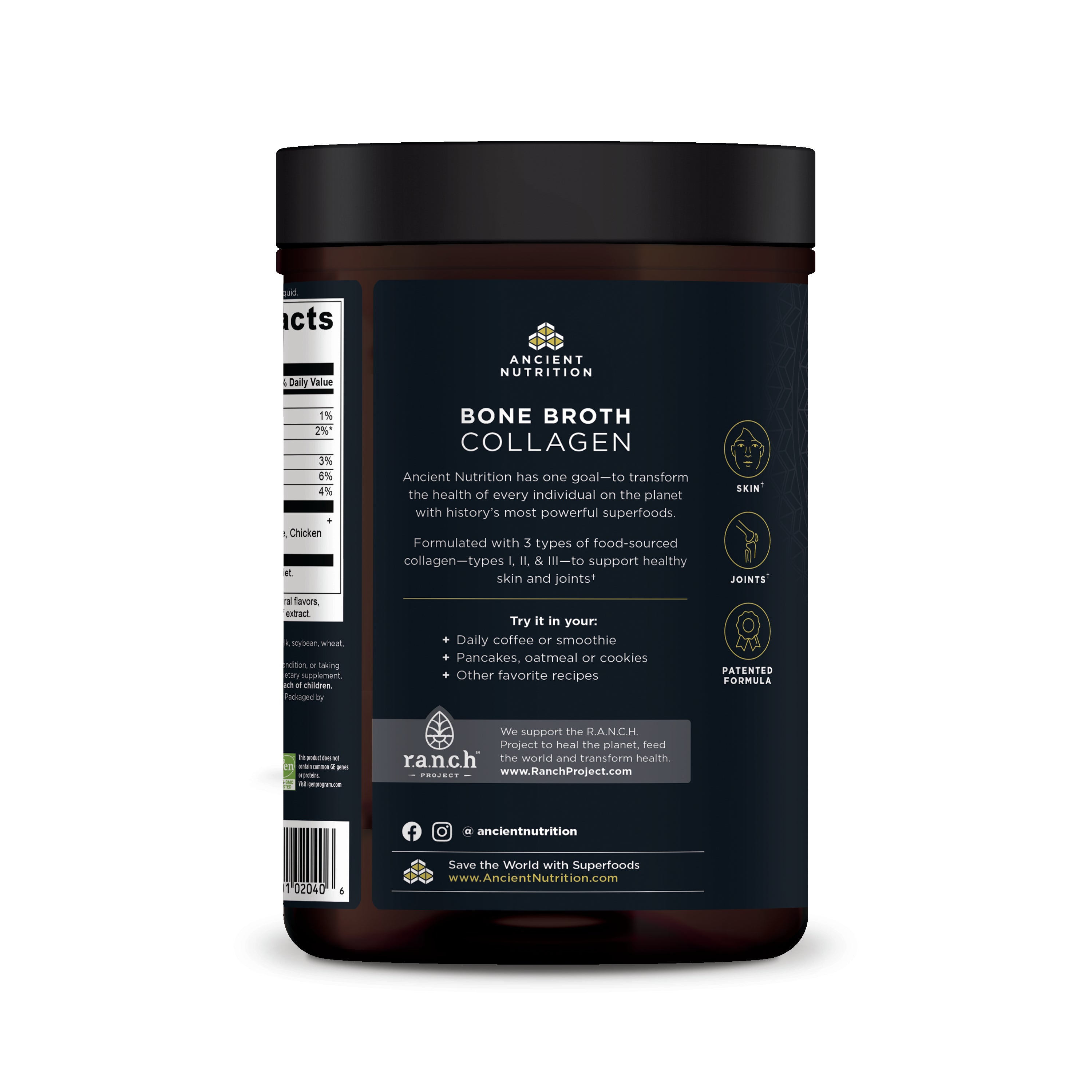 Bone Broth Collagen Protein Powder Chocolate | Ancient Nutrition